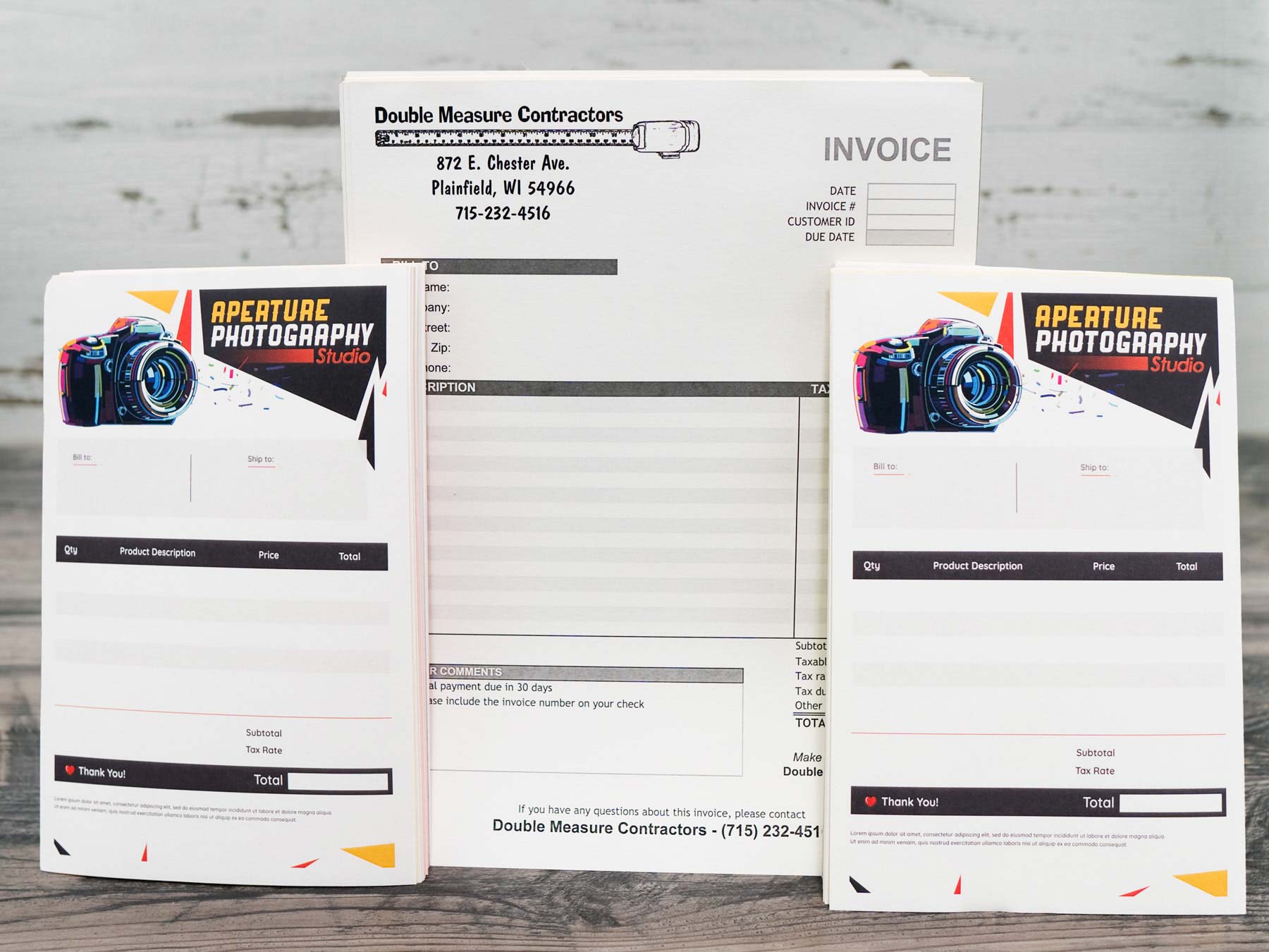 NCR Forms: Custom Printed 2-part and 3-part Carbonless Copies
